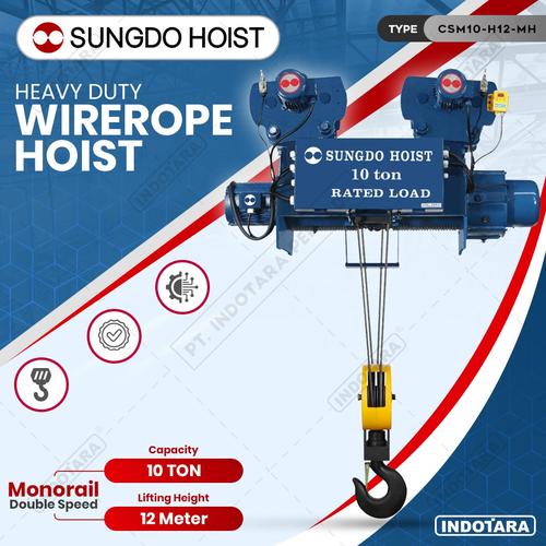 Promo 10 Ton Wirerope Hoist / Sungdo Wirerope Hoist CSM10-H12-MH ...