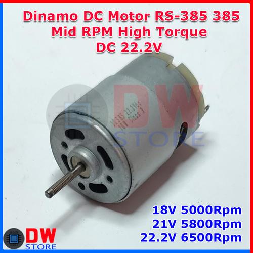 Jual Dinamo DC Motor RS385 RS 385 DC 22.2V Mid RPM Speed High Torque ...
