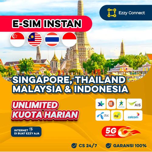 Jual ESIM ASEAN Unlimited 4 Negara by EzzyConnect | Esim Singapore , Malaysia , Thailand ...