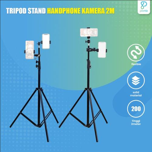 Promo Tripod Handphone Kamera - Light Stand 2m with holder hp ...