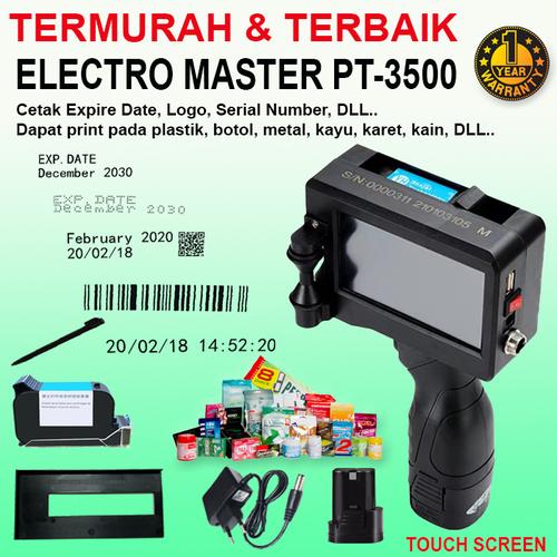 Jual ELECTRO MASTER PT-3500, Printer Handheld Inkjet, Printer Cetak Expired Date, Barcode, Logo ...