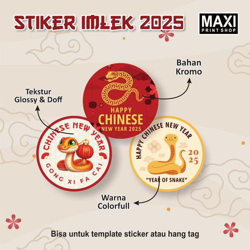 Jual Sticker label bulat imlek/Chinese New Year/Stiker imlek toples ...