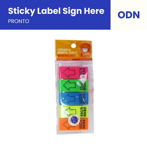 Jual Sticky Notes Label PRONTO Sign Here Label Tanda Tangan - Kota ...