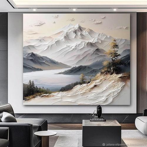 Jual lukisan dinding gunung es 100x100 plus frame - 100x100 no fram ...