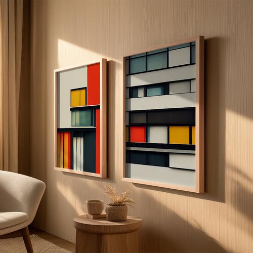 Jual Lukisan Print Tema Bauhaus Gedung Simple Minimalis Poster Wall Art ...