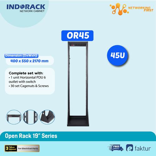 Jual OR45 Indorack Open Rack 45U Width 550mm Rak Server Audio Modem ...