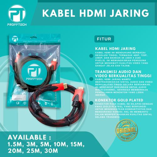 Promo KABEL HDMI JARING 25 METER VERSI 1.4 PROFFTECH - Jakarta Pusat - ProffTech Indonesia ...