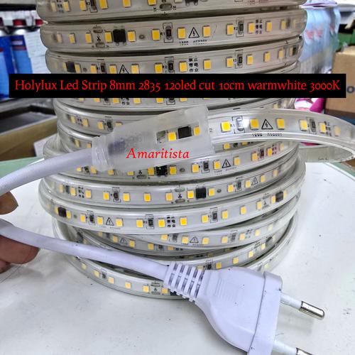 Jual Lampu Led Strip Drop Ceiling Holylux 8mm Double Tape 220V SMD 2835 ...