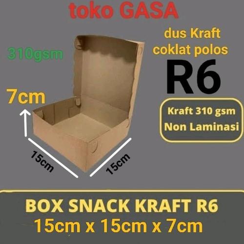 Jual kerdus coklat dos kraft R6 kue jajan roti ukuran 15x15x7 coklat ...