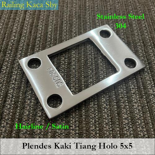 Jual PLENDES TAPAK KAKI TIANG RAILING HOLLOW 4X4 SATIN HAIRLINE SUS304 ...