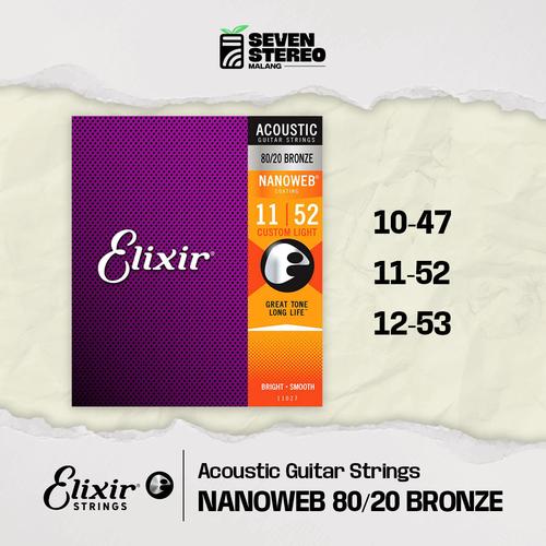 Jual Elixir 11002 11027 11052 Nanoweb 80/20 Bronze Acoustic Guitar ...