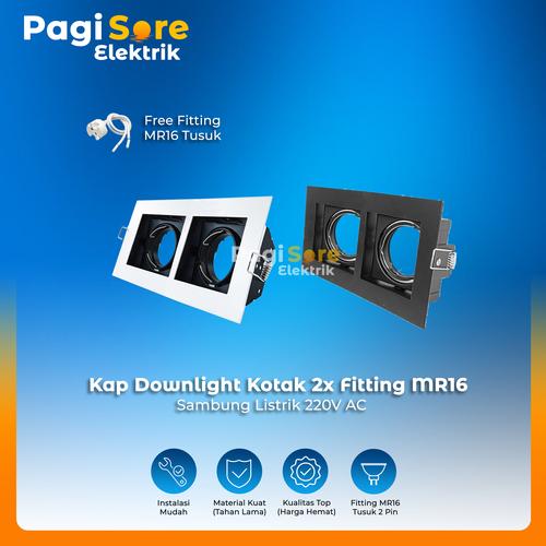 Jual Kap Lampu Downlight Spotlight LED Plafon Tanam 2 Fitting MR16 ...
