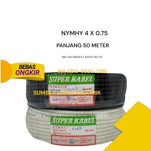 Jual Kabel Listrik 4x0,75 50m Kabel Nyyhy Nymhy 4x0.75 50 Meter Super Kabel - Hitam - Jakarta ...