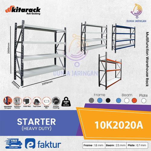 Jual RACK GUDANG Besi 1000kg/ layer 2M 4LAYER Panjang 2Meter Abu ...