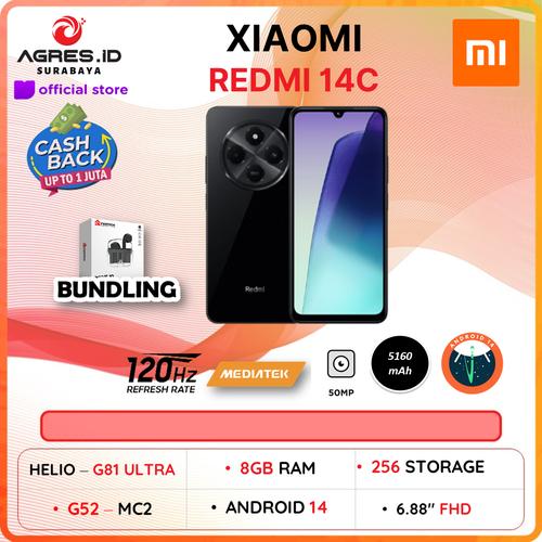 Promo Xiaomi REDMI 14C 8gb 256gb MIDNIGHT BLACK - (BOX CHA) / GARANSI ...