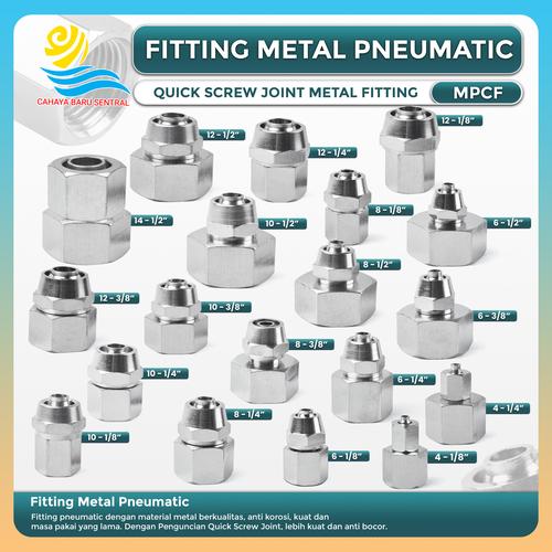 Promo FITTING METAL PNEUMATIC LURUS DRAT DALAM MPCF 08-02 / 03 / 04 - 1 ...