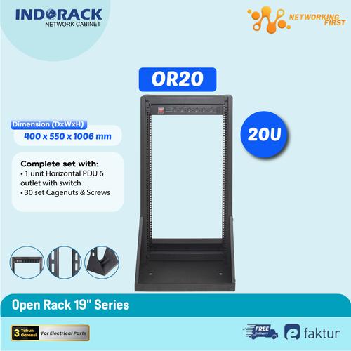 Jual OR20 Indorack Open Rack 20U Width 550mm Rak Server Audio Modem ...