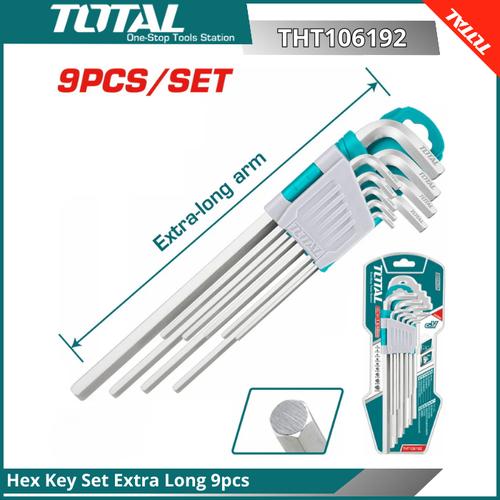 Jual TOTAL THT106192 9pcs Hex Key Set Extra Long Kunci L Ekstra Panjang ...