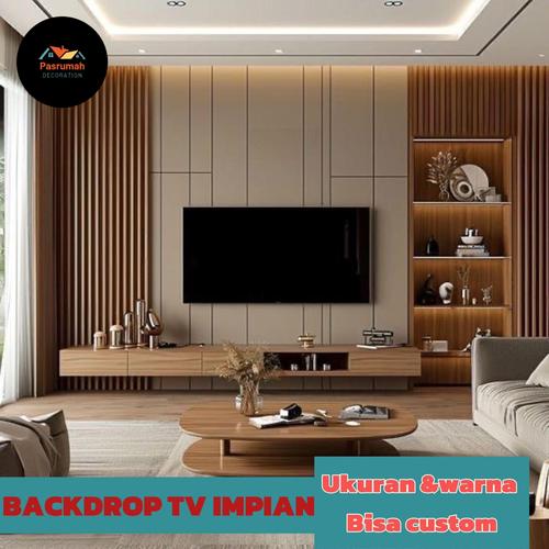 Jual Backdrop tv minimalis hpl/backdrop tv modern/backdrop tv custom ...
