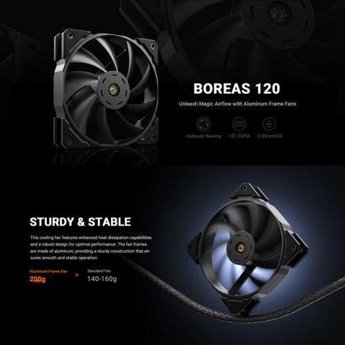 Jual ID-COOLING BOREAS 120 Alumunium Frame High Static Pressure 120mm ...