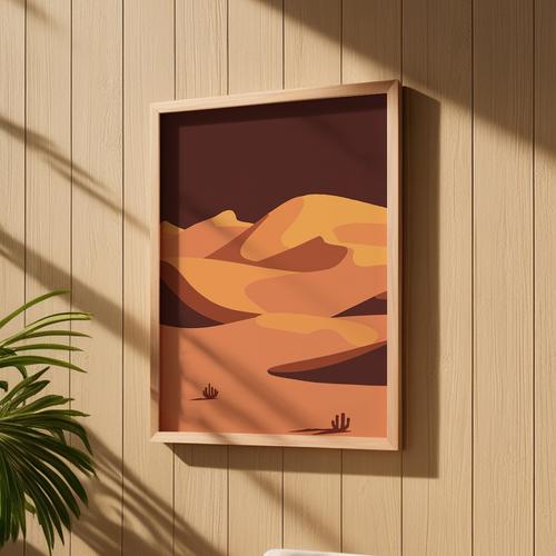 Promo Lukisan Print Padang Gurun - Wall Art Desert Boho Minimalis ...