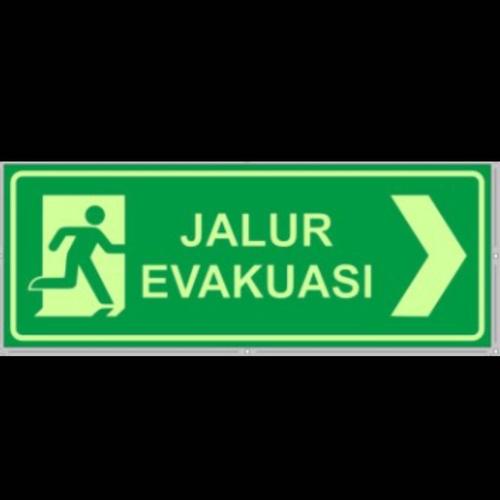 Jual jalur Evakuasi Akrilik Glow in the dark ukuran 10x30cm - arah kiri ...