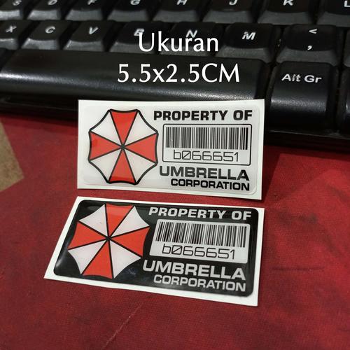 Promo Sticker Timbul Resin PROPERTY OF UMBRELLA CORPORATION Stiker Logo Lycal 3D Kecil Satuan ...