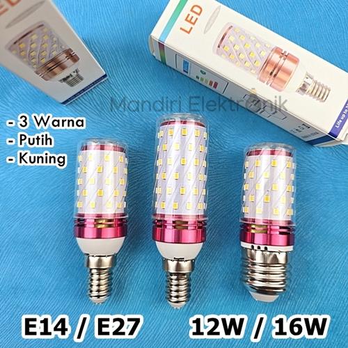 Jual Lampu Candle LED E27 E14 3 Warna Putih Warm White Lampu Corn Hias 12W 16W Lampu Jagung ...