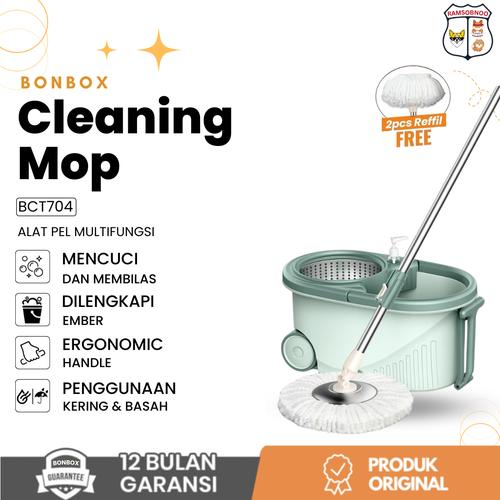 Promo BONBOX BCT704 Alat Pel Putar Lantai Kain Ultra Spin Mop Dengan Ember - BCT704 - Khaki ...