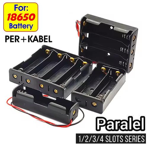 Jual Kotak Battery Case 18650 x1 / x2 / x3 / x4 Slot Holder Casing ...