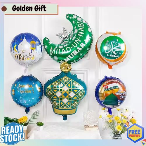 Promo 18 Inch Balon Foil Ramadan Balon Bulan Bintang Bulan Sabit Balon ...
