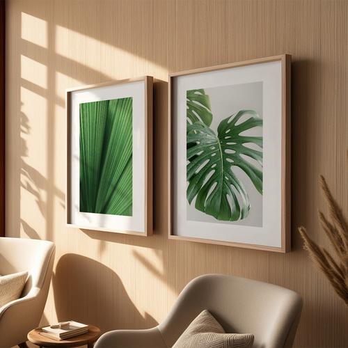 Jual Poster Tropical Frame Kayu Hiasan Dinding Gambar Daun Wall Decor ...