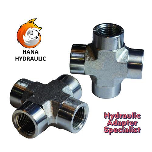 Promo Hydraulic Adapter Cross 3/8" NPT Female x 3/8" NPT Female x 3/8 ...