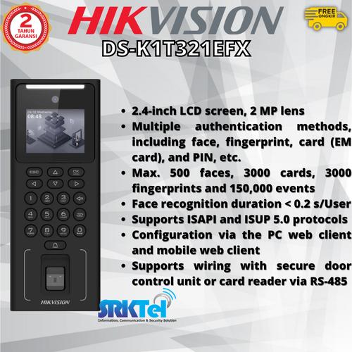 Jual Hikvision DS-K1T321EFX Mesin Fingerprint Absensi Support Face ...
