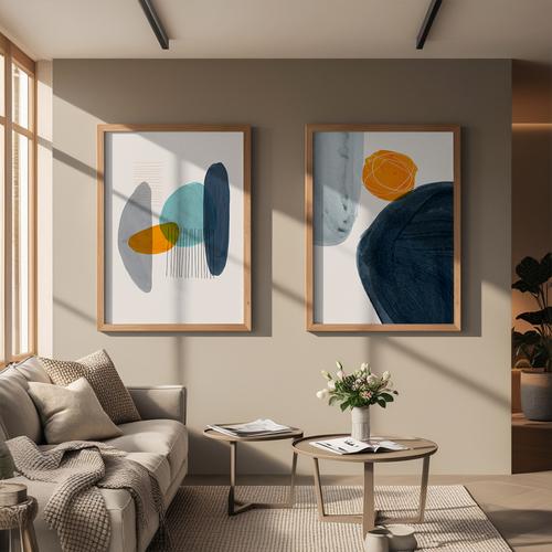 Promo Hiasan Dinding Abstrak Minimalis Aesthetic Dengan Frame Kayu ...