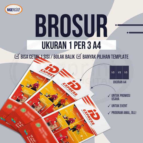Jual Cetak Brosur 1 Sisi & 2 Sisi Ukuran 1/3 A4 Free Design / Cetak Brosur Custom murah Bahan ...