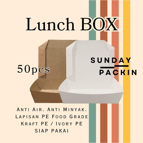Jual Paper Lunch Box 50pcs Siap Pakai Laminasi Food Grade Tempat Makan ...