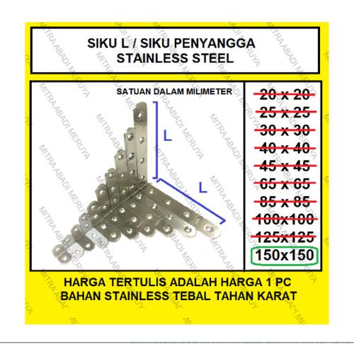 Jual Ambalan SS Siku Stainless 150 x 150 mm Siku 6601 - Kota Tangerang ...