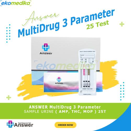 Jual Answer Multi Drug of abuse Urine Test (AMP/MOP/THC) / Test Narkoba ...