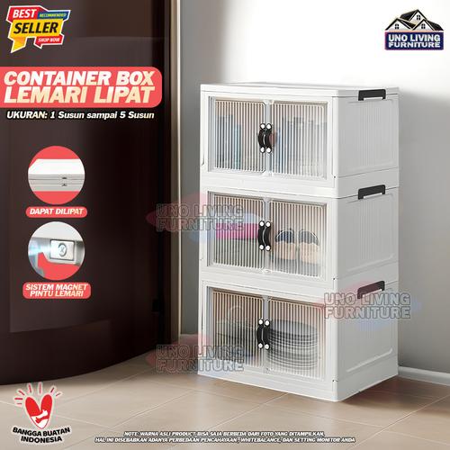 Jual Container Box Lipat Lemari Susun Plastik Serbaguna Fawsline Lemari ...