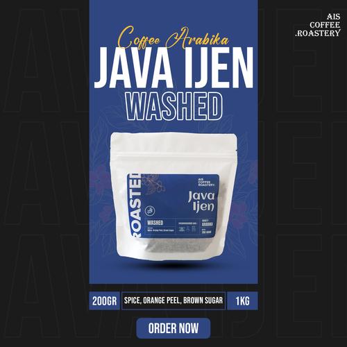 Jual Biji Kopi Arabika Java Ijen Washed Roasted Beans - 200 Gram ...