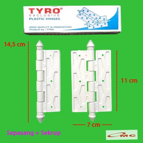 Jual Tyro Engsel PVC Plastik Putih 4,5" Engsel Pintu Kamar Mandi ...