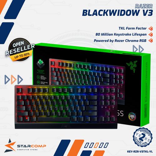 Promo RAZER BLACKWIDOW V3 TKL Mechanical Keyboard RGB Yellow Switch ...