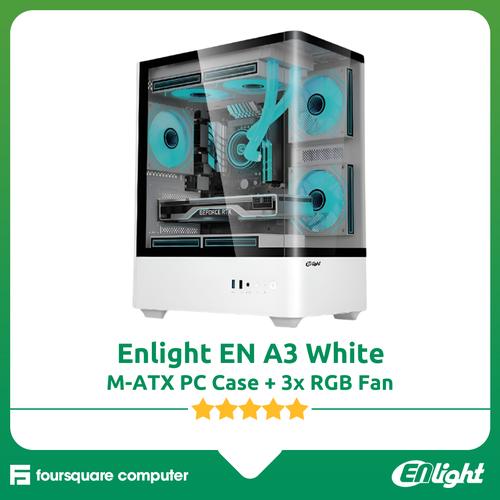 Jual Enlight EN A3 White + 3x RGB Fan M-ATX CPU Case Gaming Casing Komputer - Kota Bandung ...