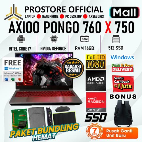 Promo AXIOO PONGO 760 750 V2 I7 13620H RTX4060 RTX4050 16GB 512GB W11 ...