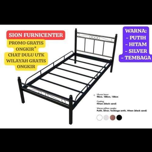Jual Ranjang besi 90x200 / ranjang besi ukuran single / ranjang besi uk ...