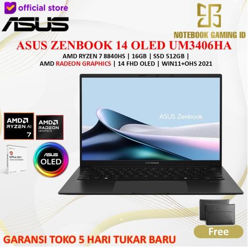 Promo Asus Zenbook 14 OLED UM3406 Ryzen 7 8840HS 16GB 512GB WUXGA FHD ...
