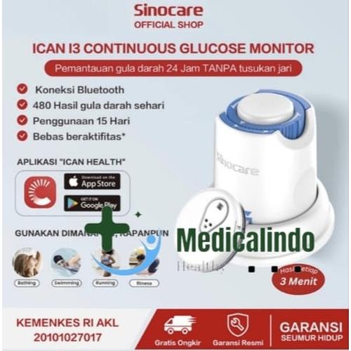 Jual Sinocare iCan i3 CGM Alat Cek Gula Darah Tanpa Tusuk Jarum 15 Hari Berkelanjutan Non Stop ...