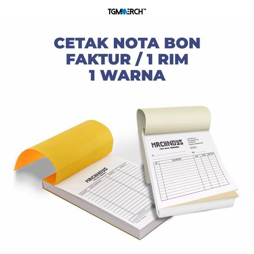Jual Cetak Custom Nota Bon Faktur NCR Cetak 1 Warna | 1 Rim - 1/2 FOLIO ...
