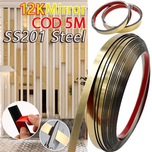 Promo 5M LIST PLAT STRIP MIRROR GOLD STAINLESS STEEL 201 Flat ...